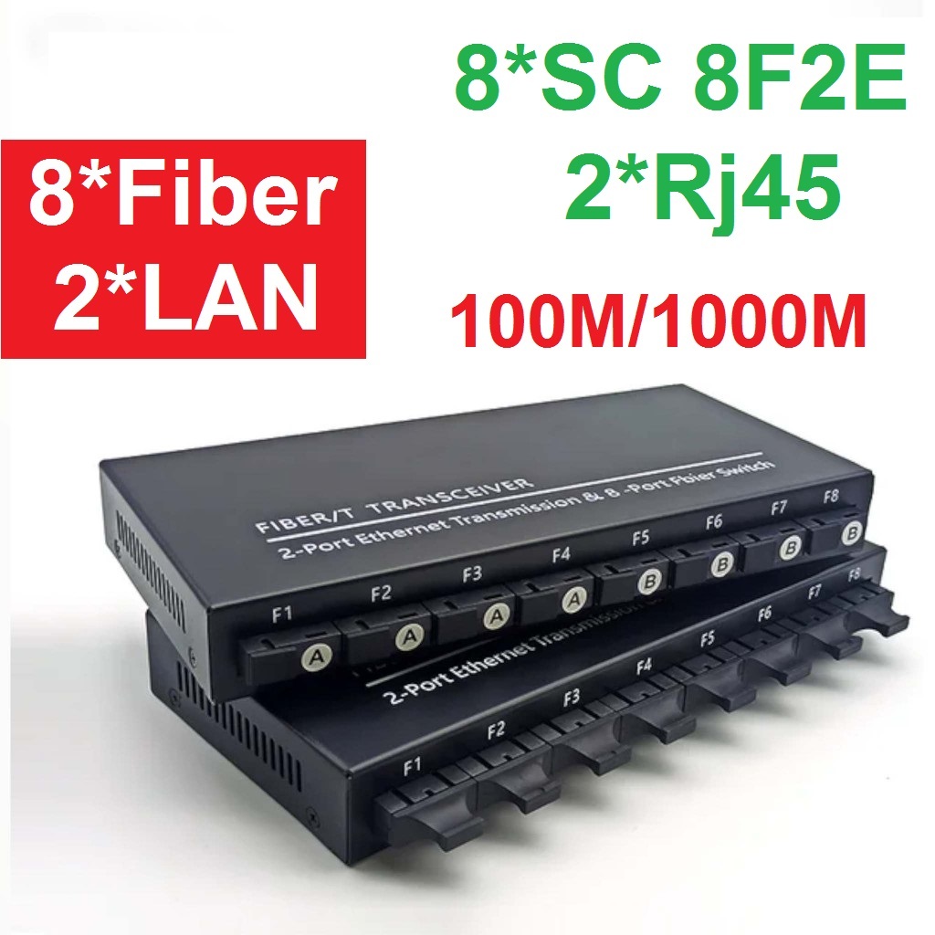 Media Converter 8F2E 8F2E 8 Port Fiber Optic 2 Rj45 LAN Ethernet ...