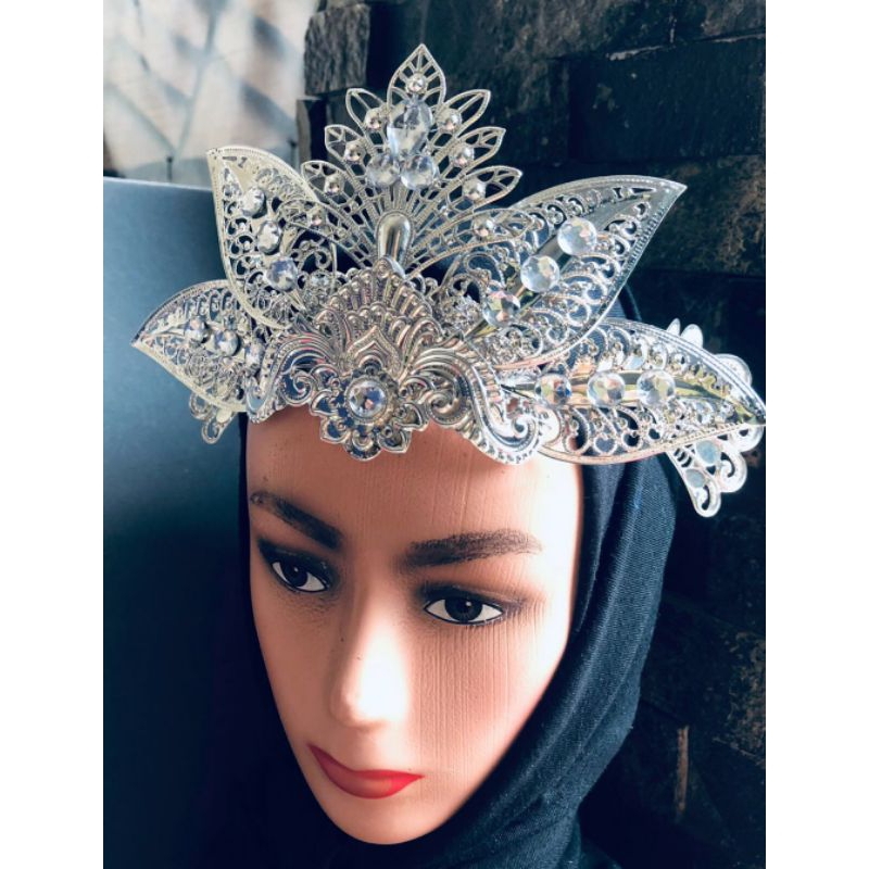 Siger dance / dance crown (silver leaves) | Shopee Malaysia