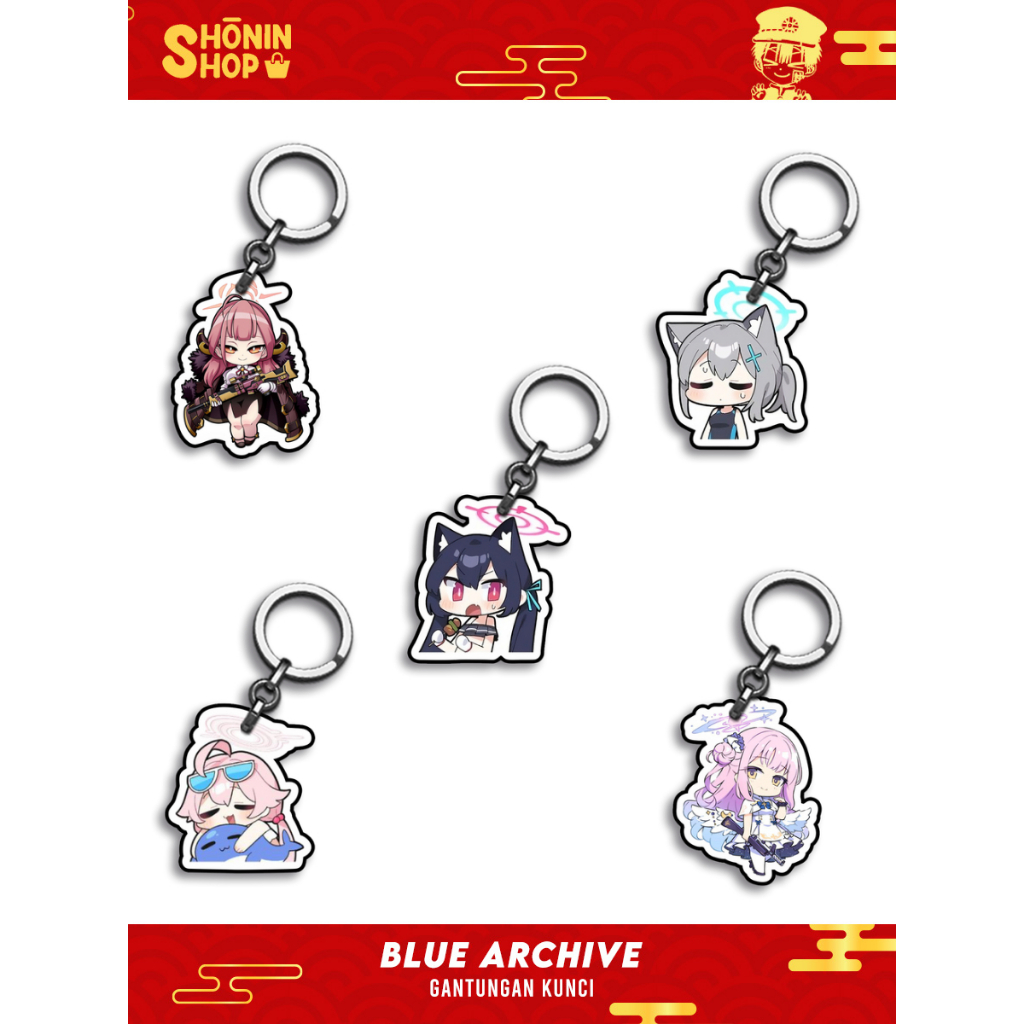 GANTUNGAN [BUY 3 GET 1 FREE] Blue Archive Keychain | Chibi Blue Archive ...