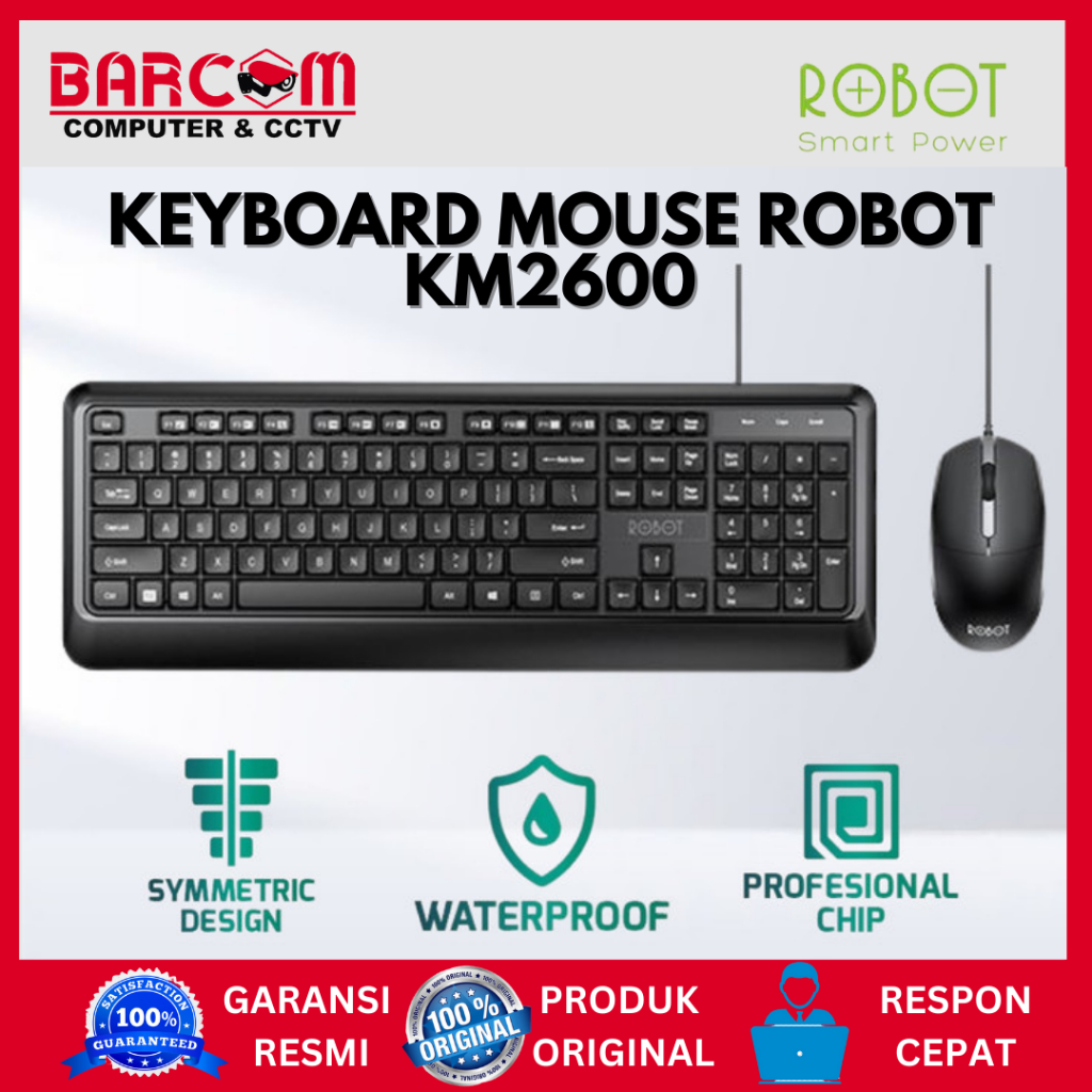 Keyboard & Mouse USB Wired ROBOT KM2600 - ROBOT ORIGINAL | Shopee Malaysia