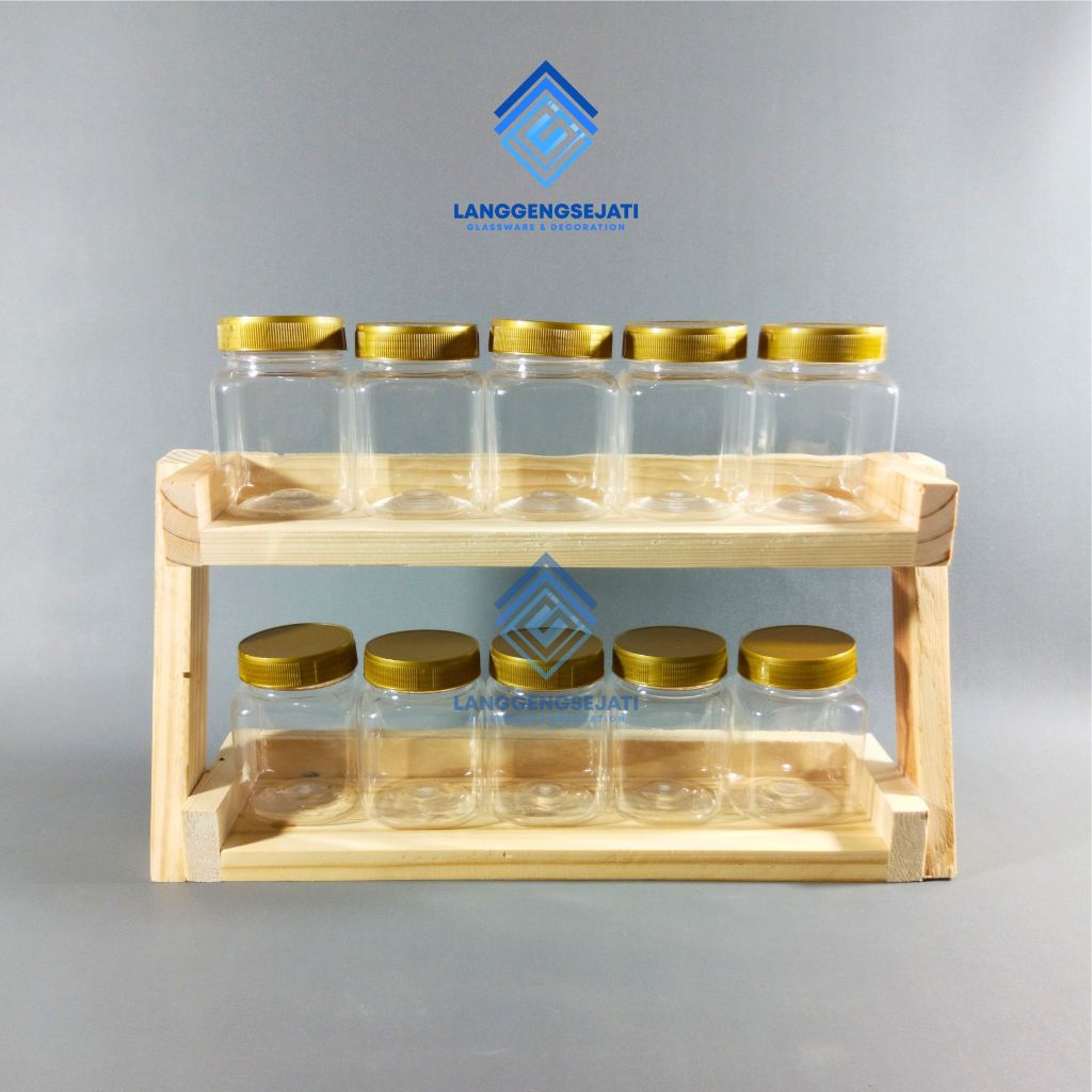 KAYU Pawon-z Spice Rack Multipurpose RUSTIC Wood Rack With Jar 200ML ...