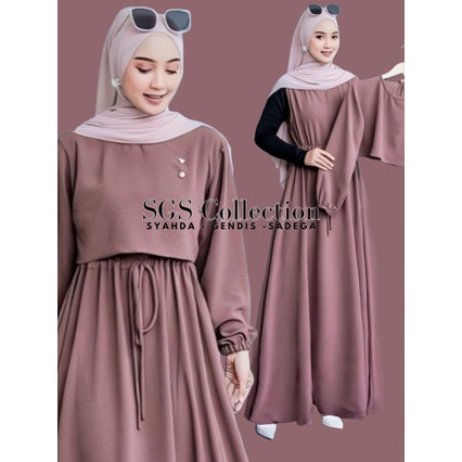 PUTIH HITAM Latest Gamis 2024 NAFISA Maxy SET2in1 Inner+outer Crop ...