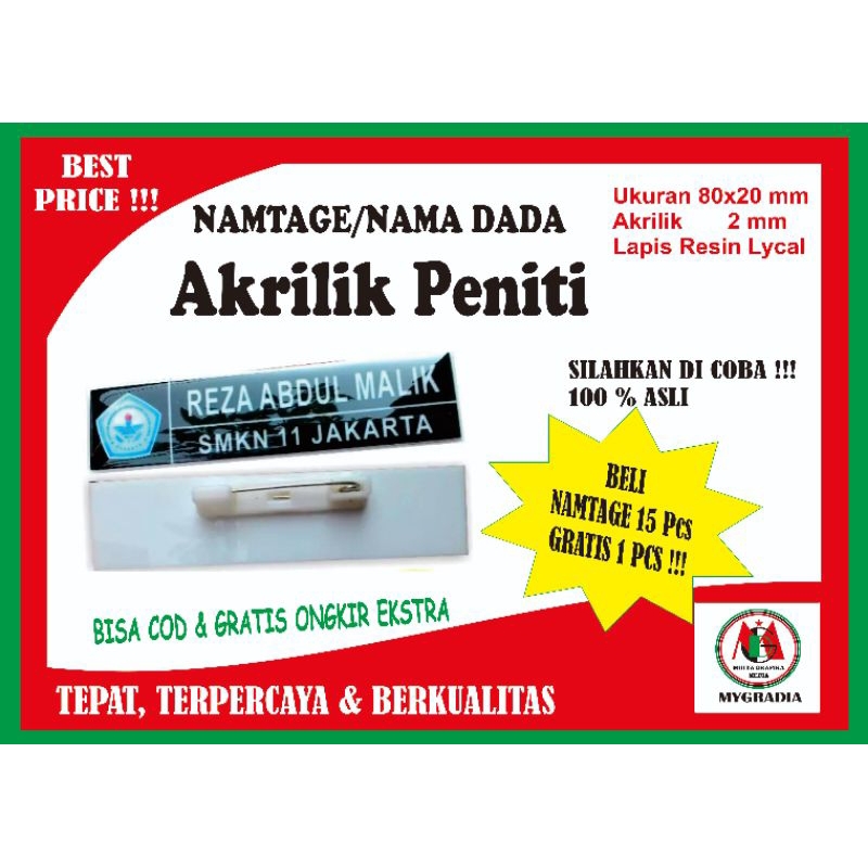 Name tag/Name Chest Acrylic Safety Pin | Shopee Malaysia