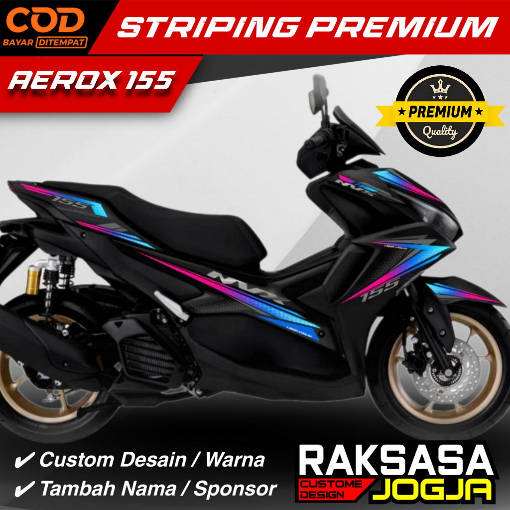 HITAM MERAH PUTIH Striping aerox new vietnam thailand, striping nvx ...