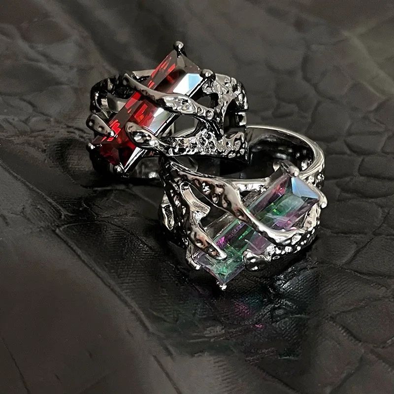 Zircon Stone Ring Black And White (Resin) Adjustable | Shopee Malaysia