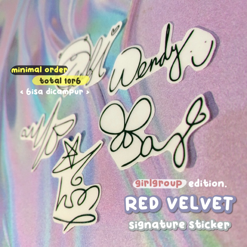 Red velvet signature sticker Transparent sticker ttd signature kpop ...