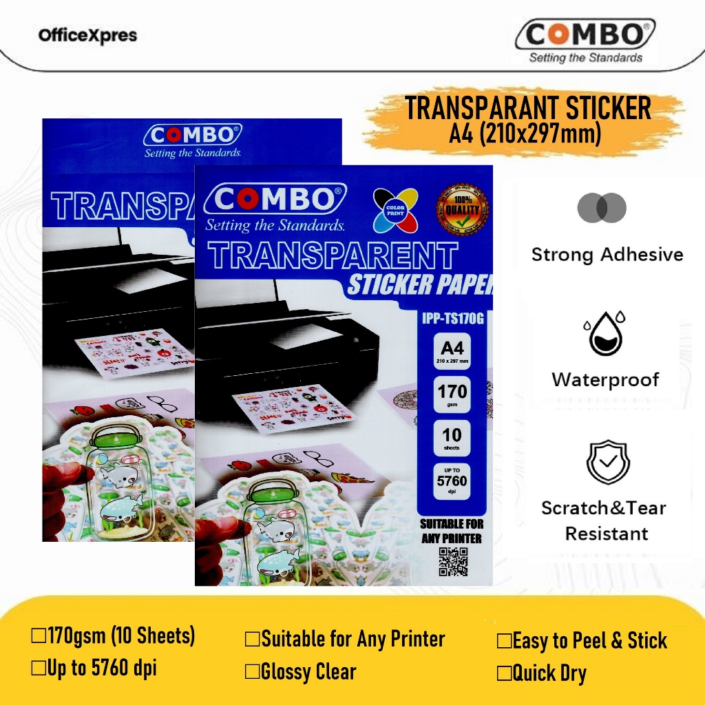 A4 Transparent Sticker Paper / Transparent Sticker Paper / Vinyl ...