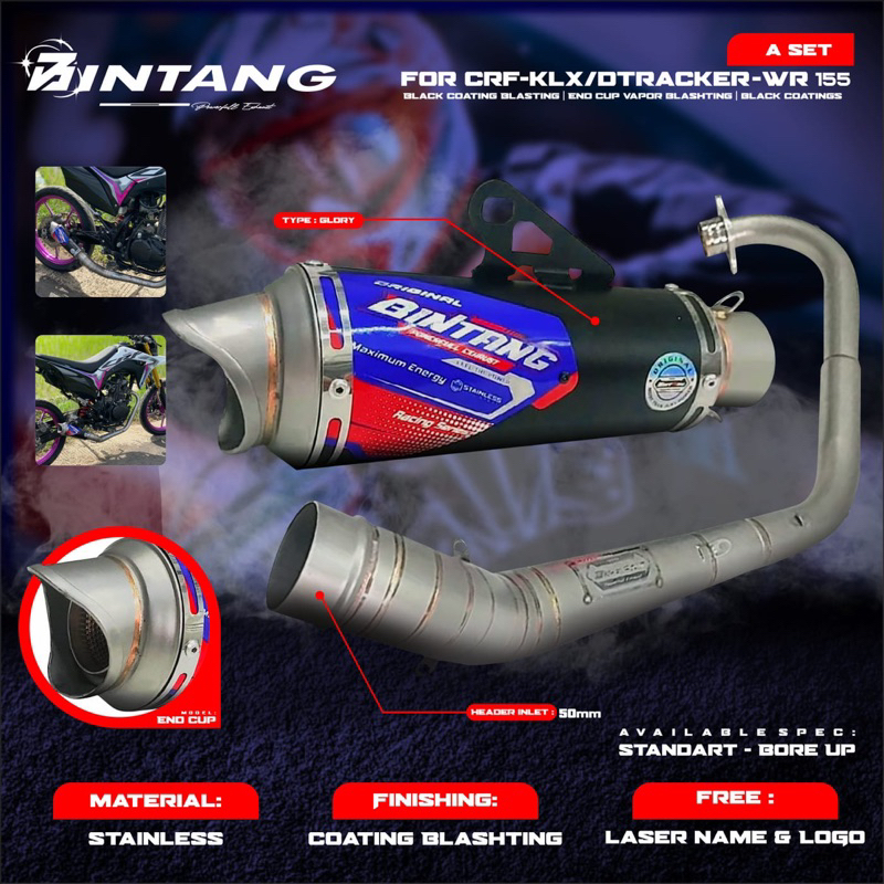 Klx 150 Exhaust ️CRF 150 ️D Tracker 150 ️ Wr 155 Type GlorySeries Under ...