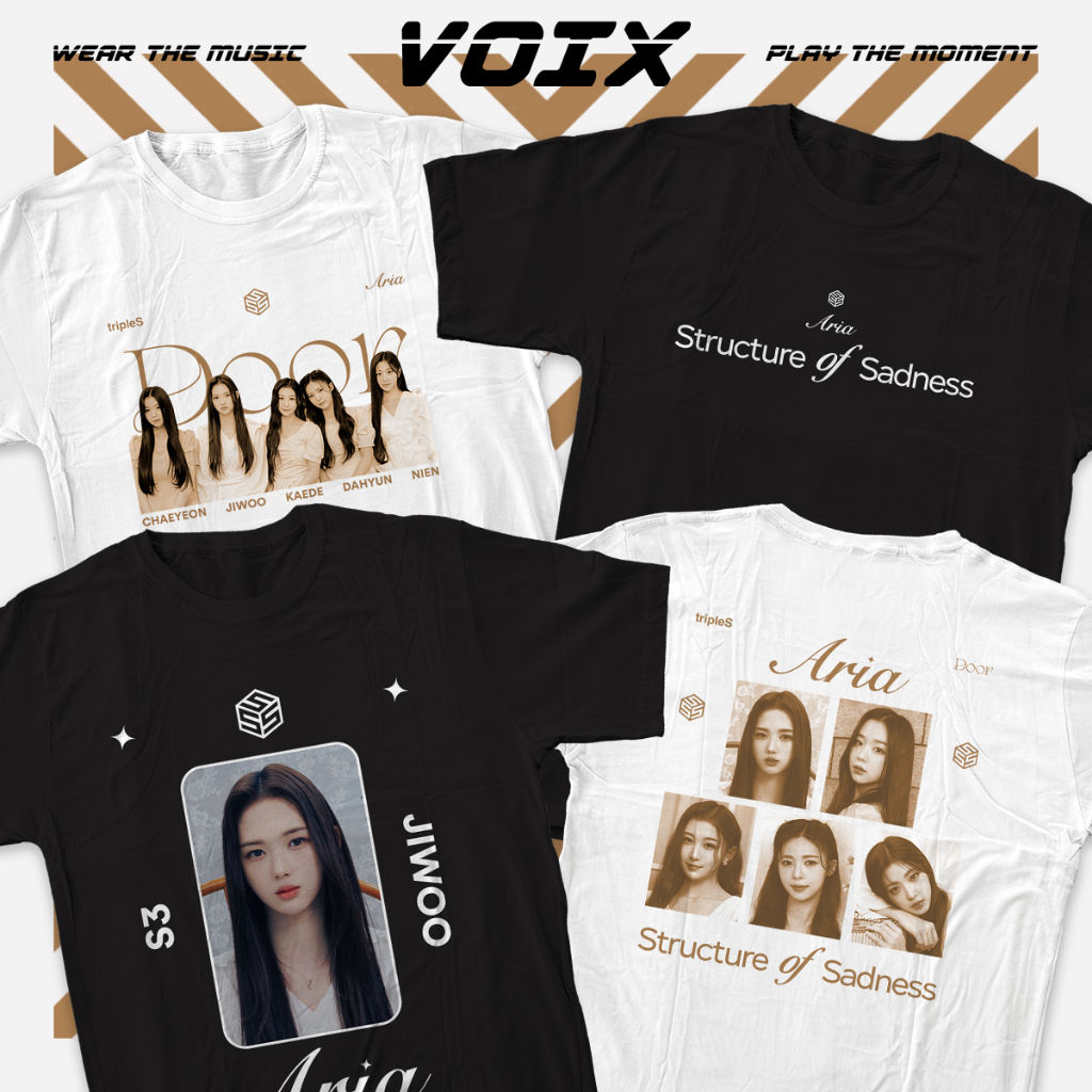 Kpop tripleS Aria t-shirt "Structure Of Sadness; Door" Tee - Jiwoo, Chaeyeon, Kaede, Dahyun ...