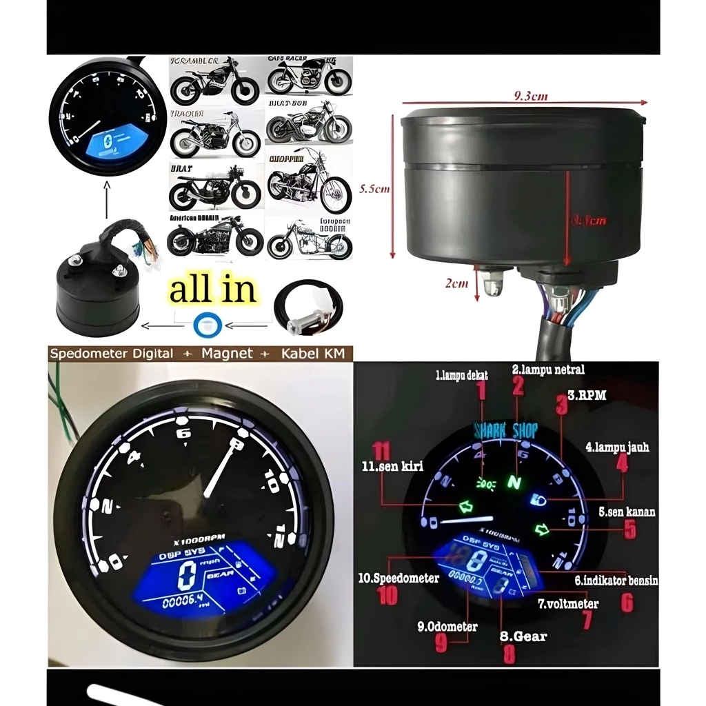 Baboon Speedometer Digital Spido Speedo Baboon Plus Universal Sensor ...