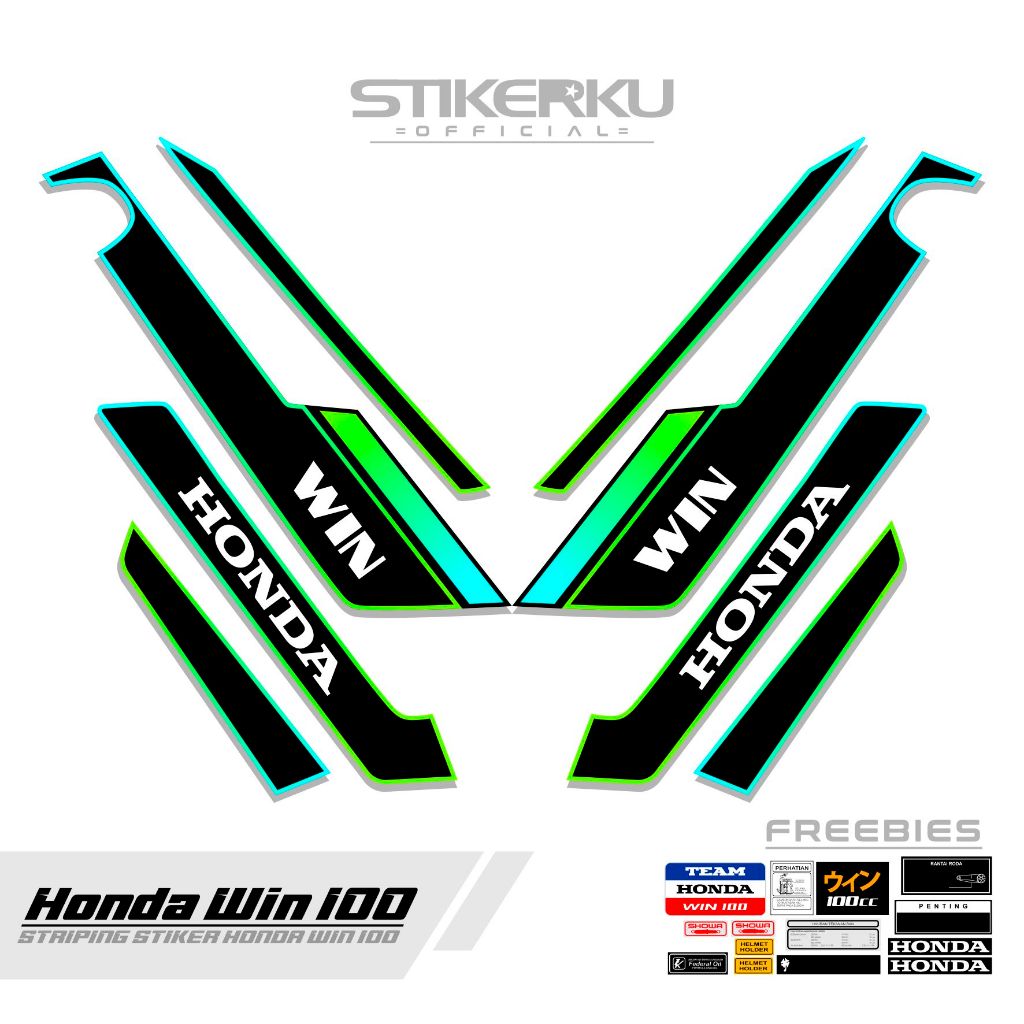 Honda WIN STRIPING / MOTIF 13 / WIN 100 STICKER / WIN STICKERS ...