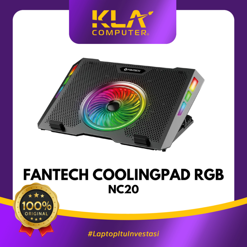 Fantech Cooler Notebook RGB NC20 Laptop Cooling Fan 5 Fan AGP | Shopee ...