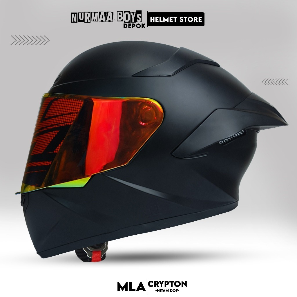 HITAM Full Face HELMET | MLA TTC CRYPTON BLACK DOF HANDLING PACKAGE ...
