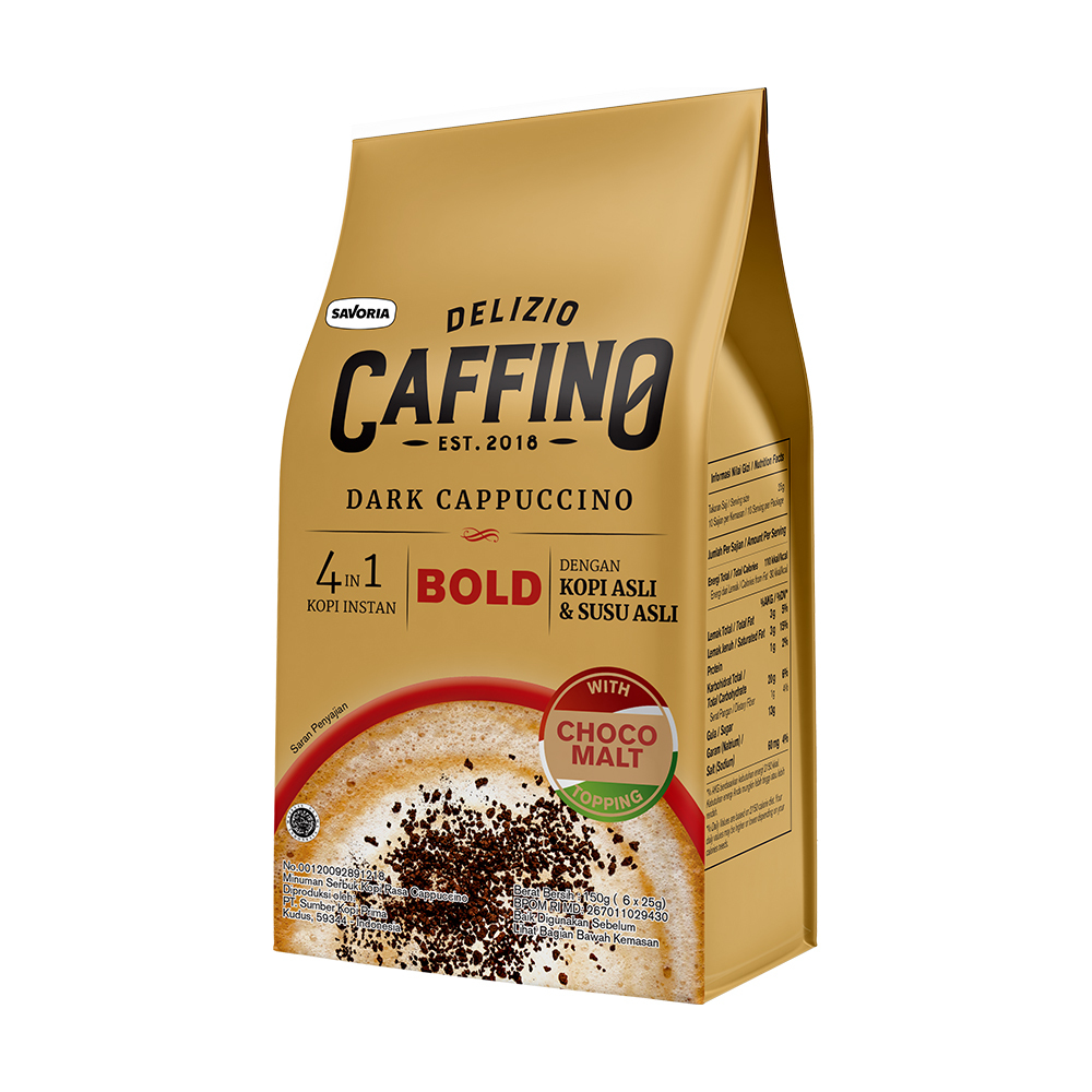 Instant DELICIOUS COFFEE DELIZIO CAFFINO DARK CAPPUCCINO BOLD CONTAINS ...