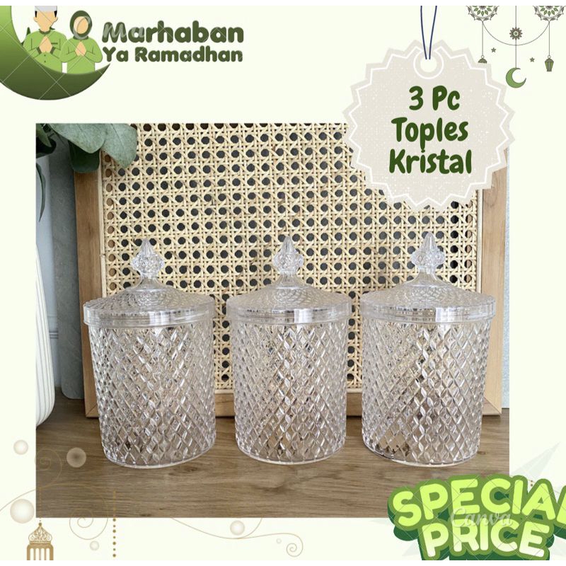 Crystal JARS - Eid Cake Jars / Clear Plastic Jars, holiday jars, food ...