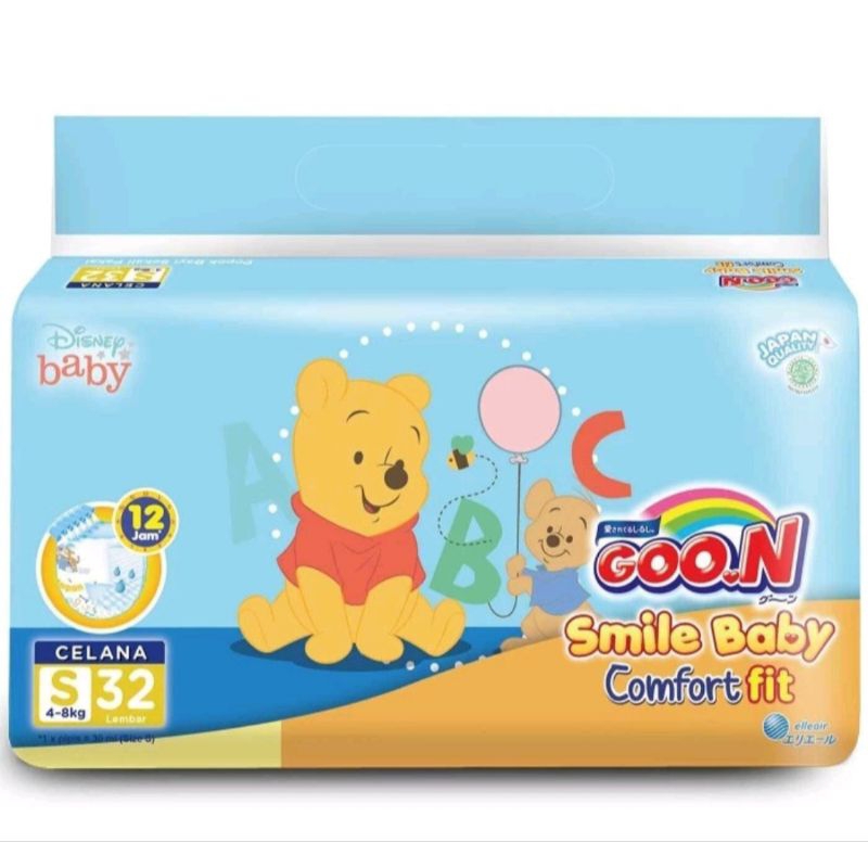 Goon SMILE BABY COMFORT FIT S32 BABY DIAPERS GOO.N S32 | Shopee Malaysia