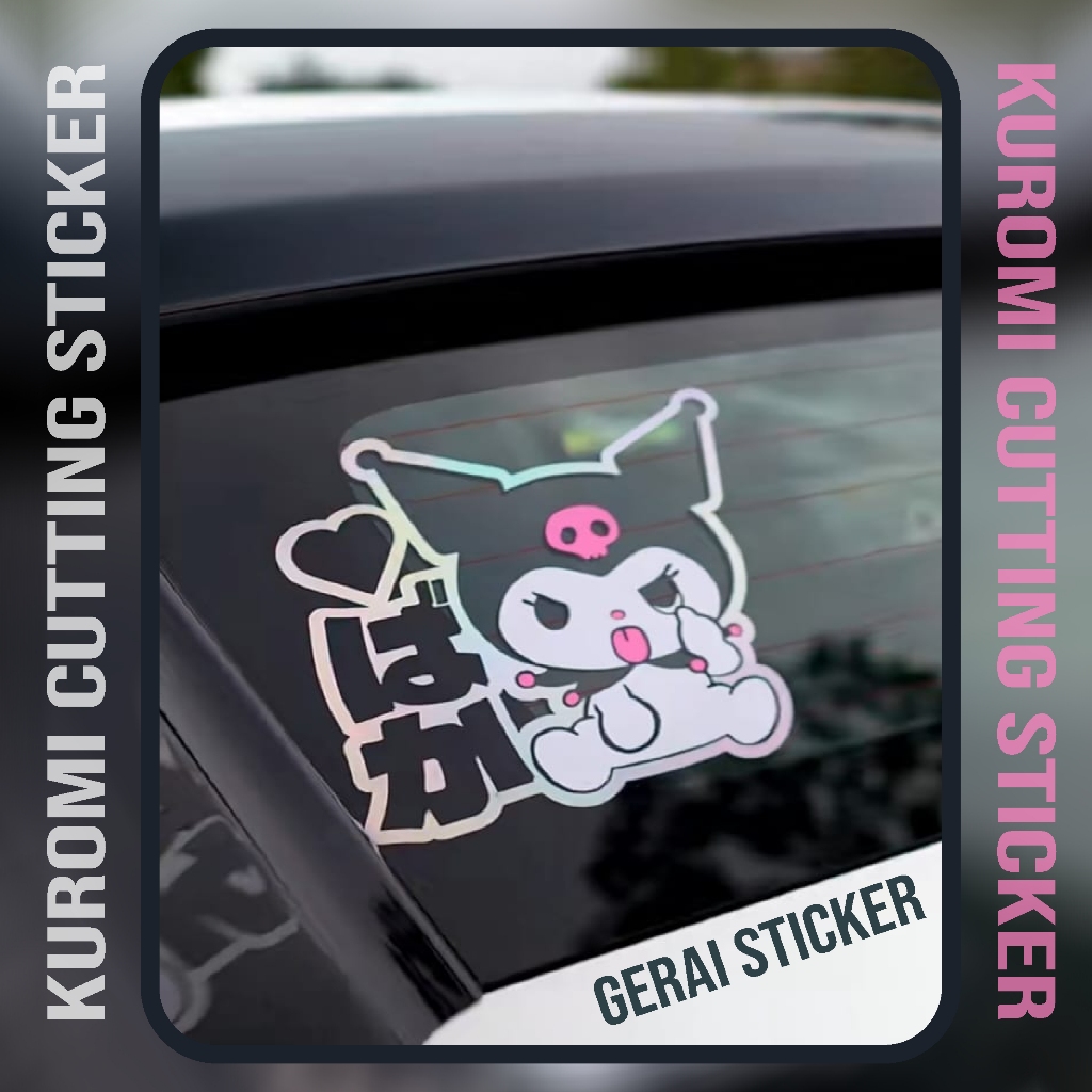 HITAM Cute 2D Sanrio Character kuromi cutting Stickers, kuromi cutting ...