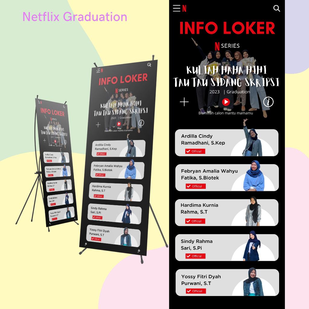 Print NETFLIX STRIP GRADUATION BANNER [X-BANNER SIZE 160x60] | Shopee ...