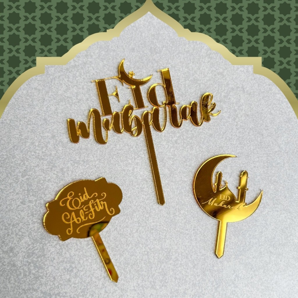 Eid Eid Cake Topper/Premium Acrylic Mirror Eid Cake Topper | Shopee ...