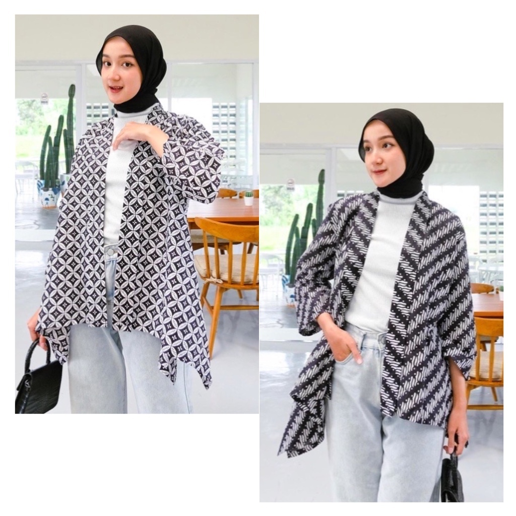 Willy Nikita Monochrome Batik Blazer Outer Modern Beautiful ...
