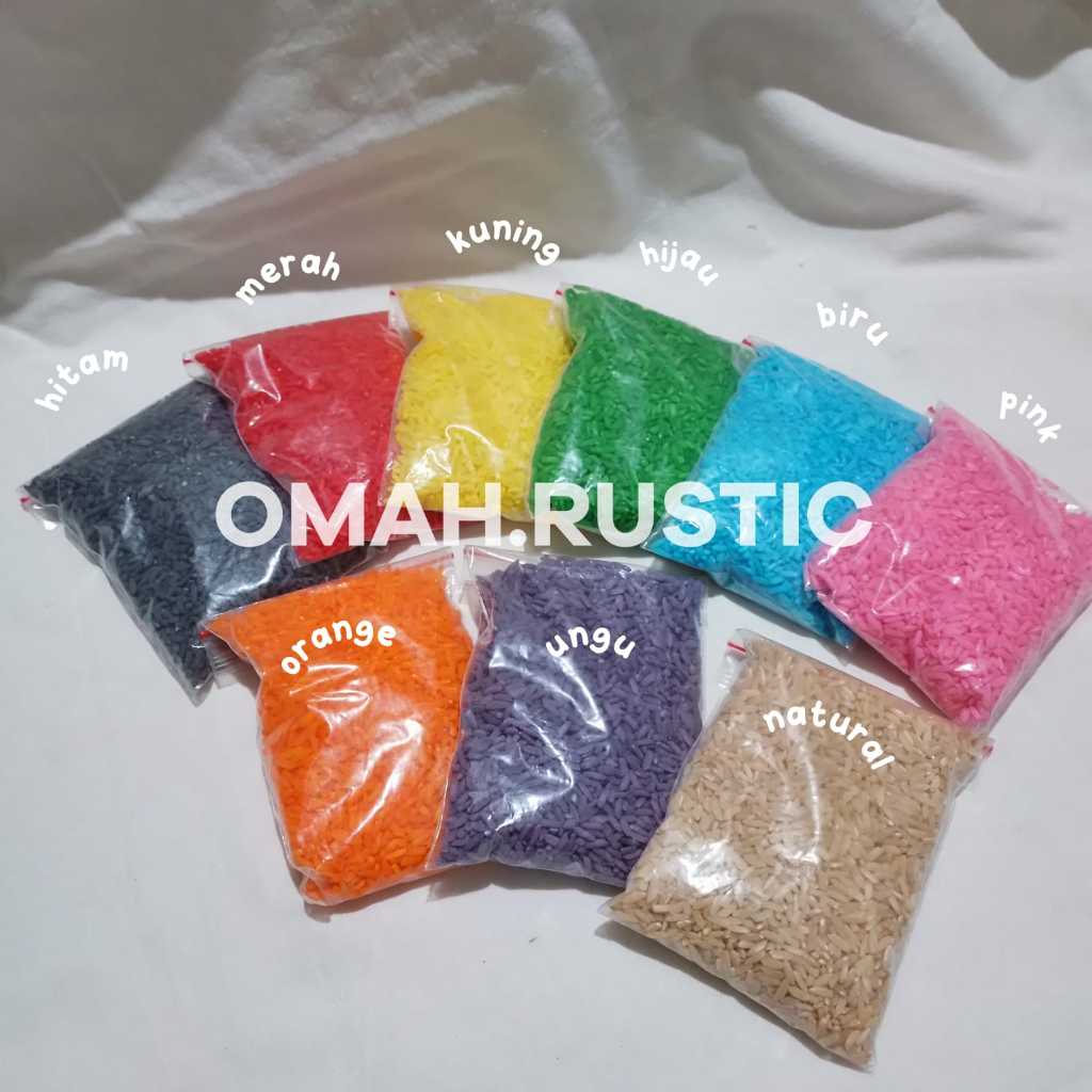 Rainbow RICE/COLOR WRAPPING/PACKAGE 30GR/ SENSORY PLAY/ COLORED RICE ...