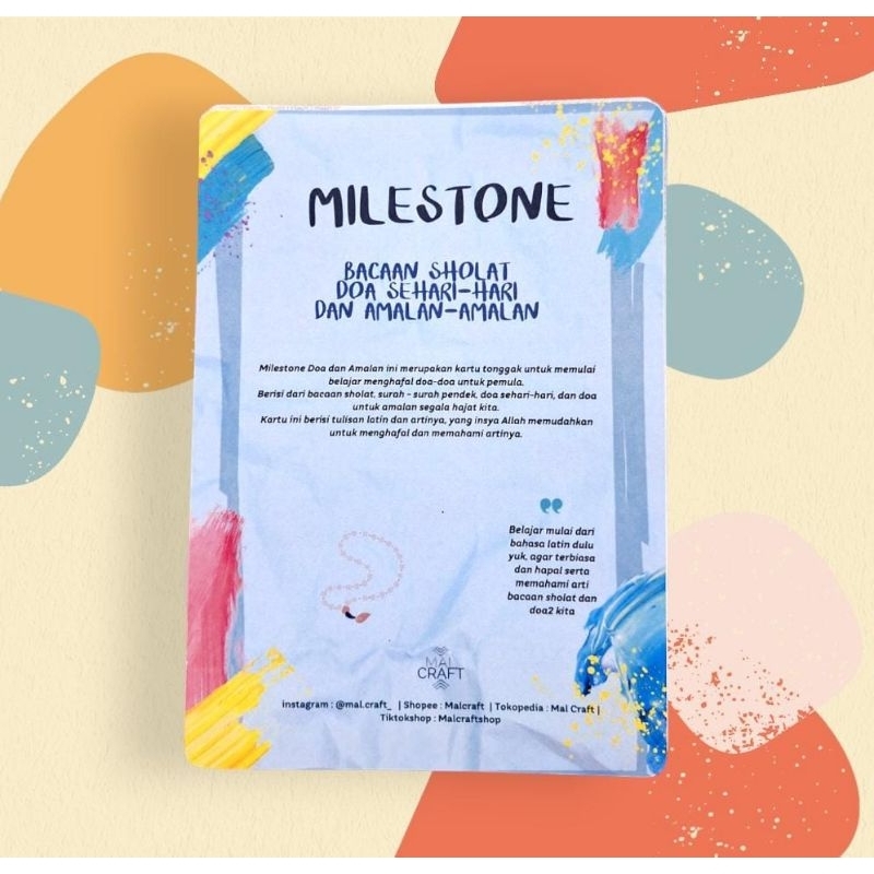 Milestone/ Complete prayer reading cards, short surahs of the Koran ...
