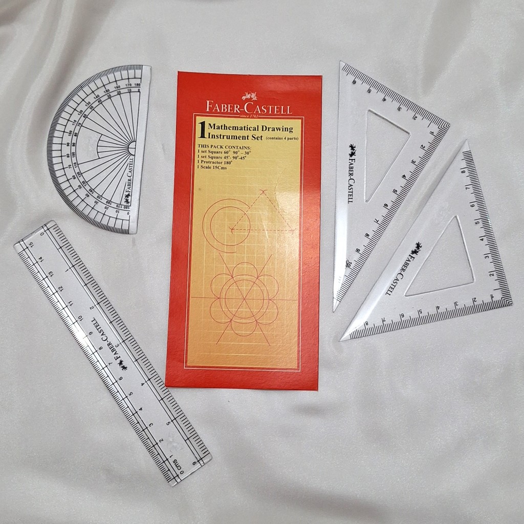 Faber-castell Mathematical Drawing Instrument Triangular Bow Ruler ...
