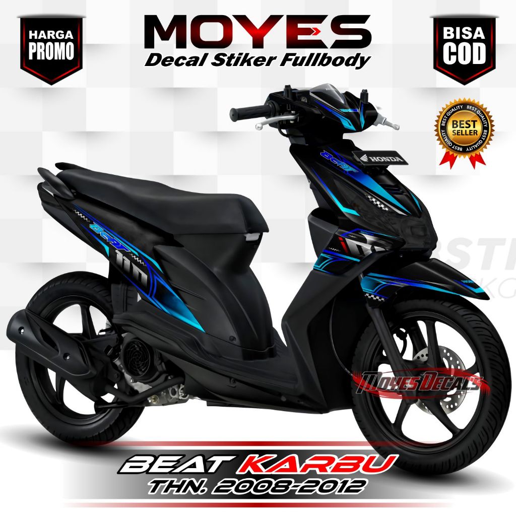 Decal Sticker BEAT Carburetor 1 Color 2008 2009 2010 2011 2012 Fullbody ...