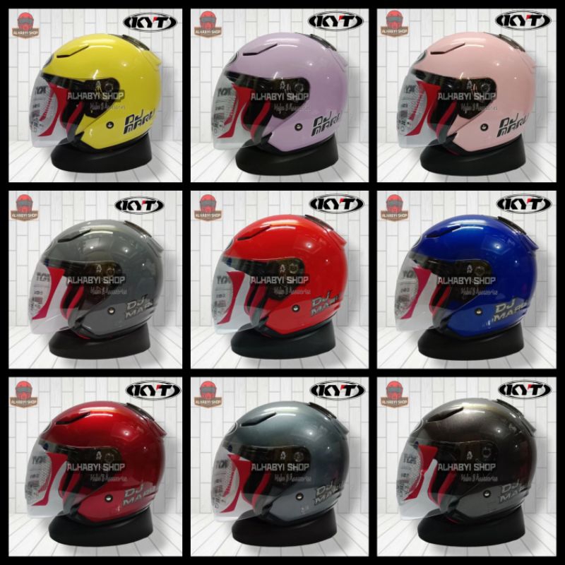 Original SOLID KYT DJ MARU helmet | Half FACE SINGLE VISOR | Sni & DOT ...