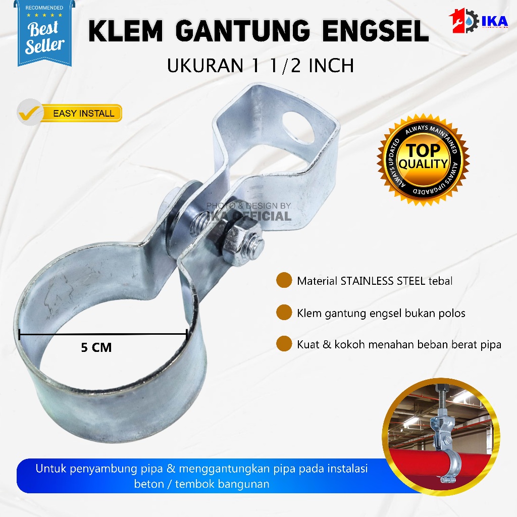 Hanging Clamps 1 1/2" (Plain) | Hanger clamp 1-1/2 Inch Hanging Pipe ...