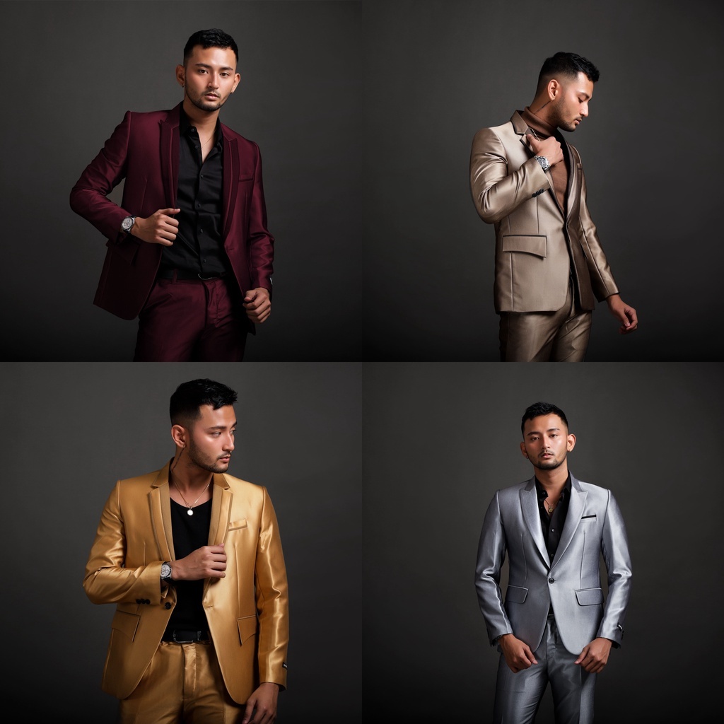 HITAM List Collar Shiny Suits/WEDDING Suits/FORMAL Suits/Suits/Shiny ...