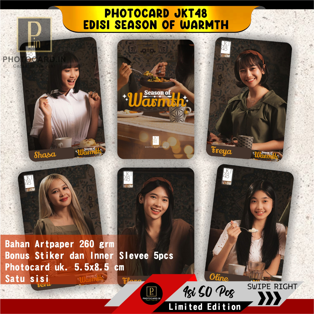 Photocard JKT48 Season Of Warmth Edition Contents 50pcs (Free Sticker ...