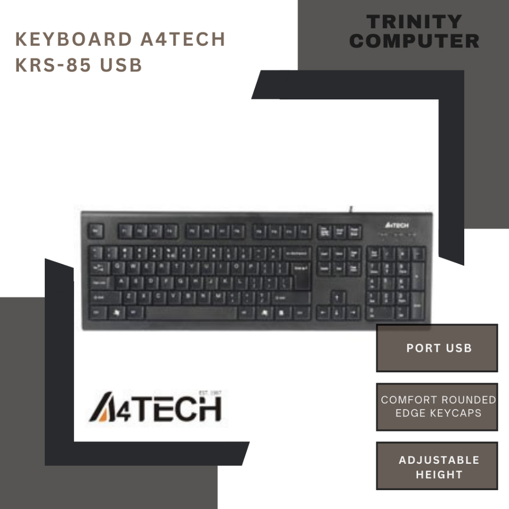 Keyboard A4tech KRS-85 Natural A Rounded Edge Usb Cable Computer Laptop ...