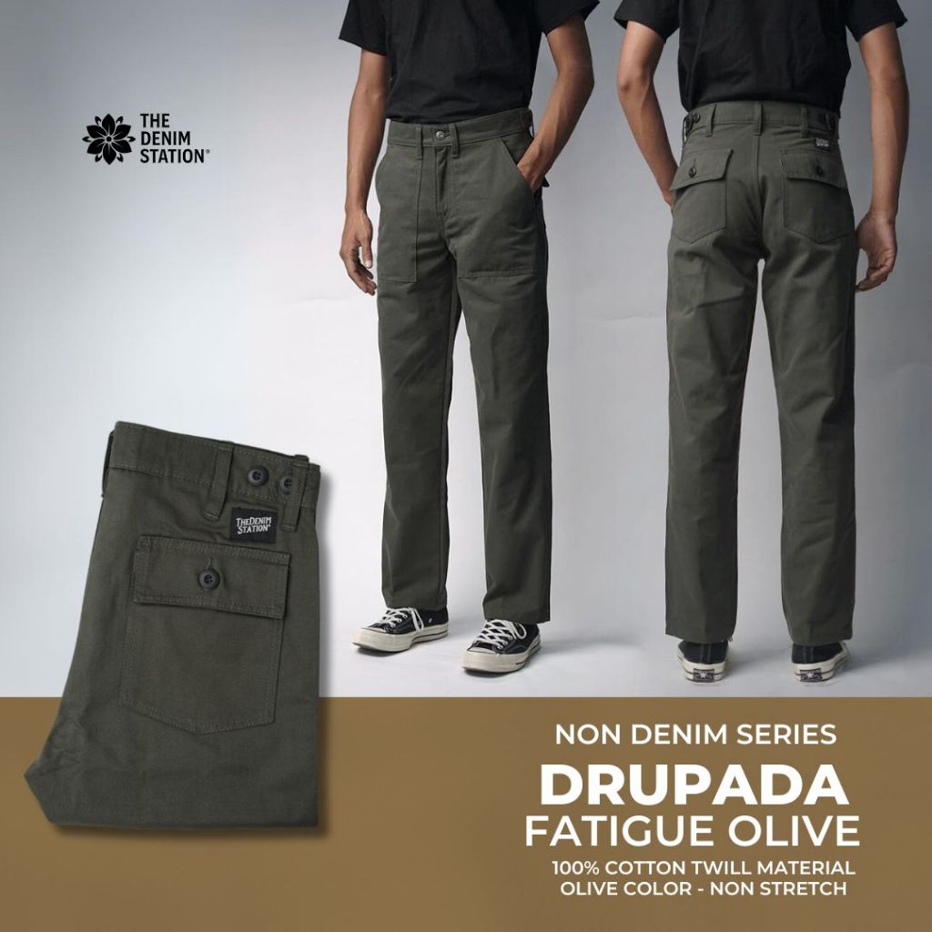 The Denim Station - DRUPADA Fatigue Olive Pants (Made to Order ...