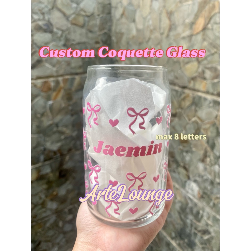 Custom Korean Coquette Glass | Aesthetic Matcha glass | Korean Style ...