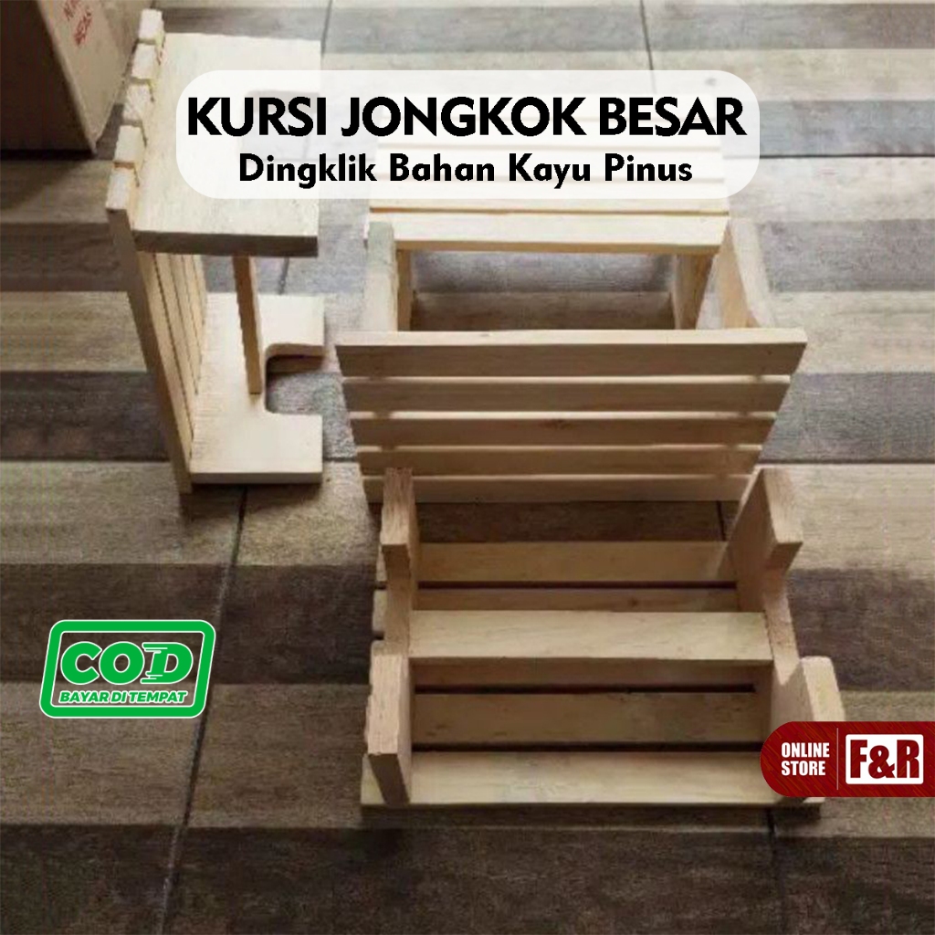 KAYU Squat Stool Short Squat Wooden Squat Chair Wc Squat Chair Pine ...