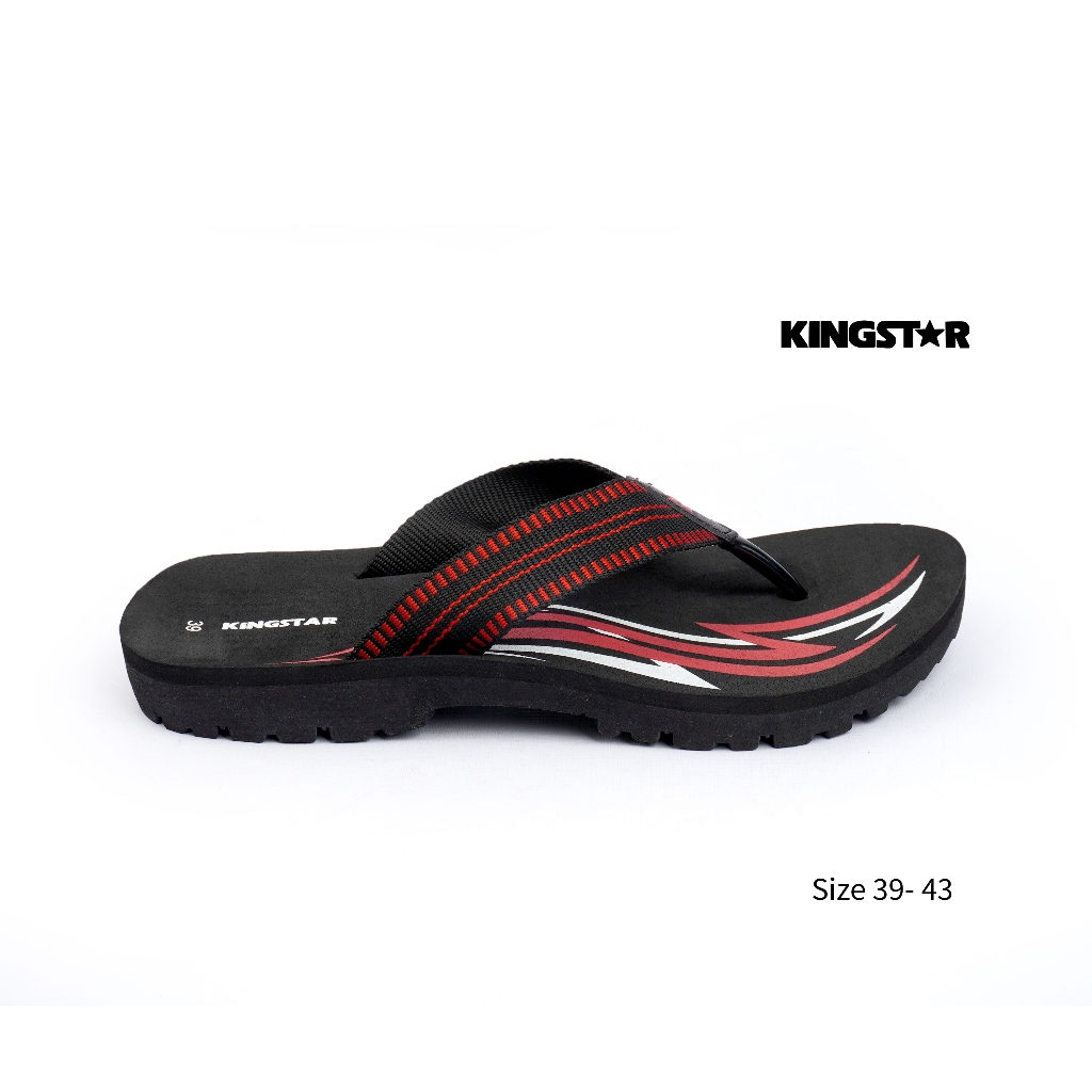 MERAH Kingstar Fire One Men's Flip-flops Red/Gray | Shopee Malaysia