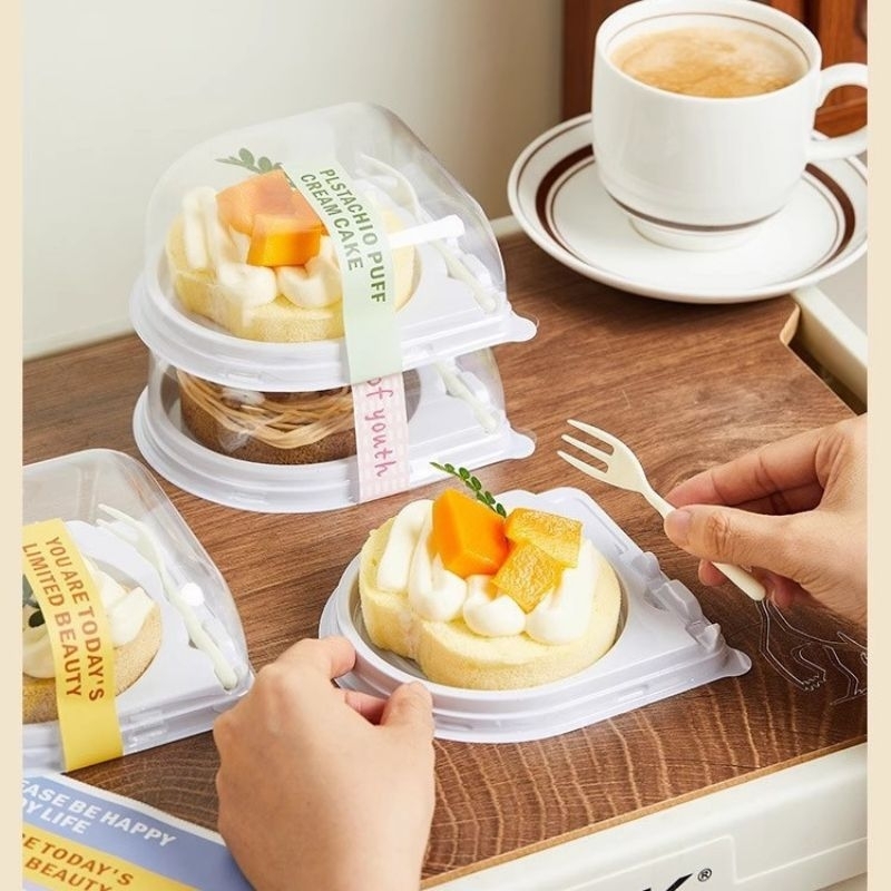 10set tray Mica PREMIUM tray roll cake mika box bolgul slice cake tray ...