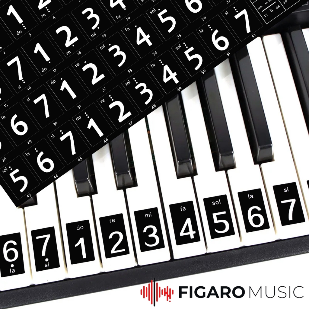 Black Motif Keyboard Piano Tone Key Marker Sticker | Shopee Malaysia