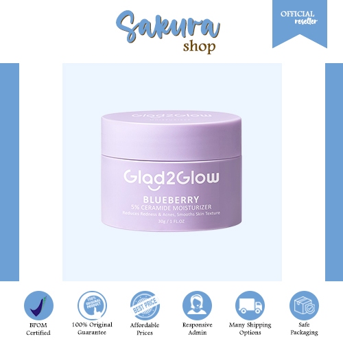 Glad2glow 5% Blueberry Moisturizer Cream 5x Ceramide Skin Barrier ...