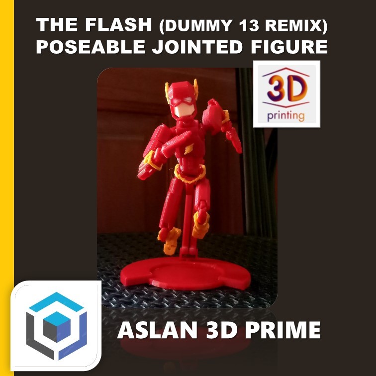 Dummy 13 THE FLASH EDITION JOINT POSEABLE ACTION FIGURE 3D Print Scarlet Speedster TITAN 13 T13 ...