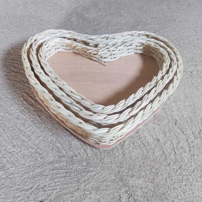 Woven Rattan Parcel Basket with Love Motif, Wedding Proposal Offering ...