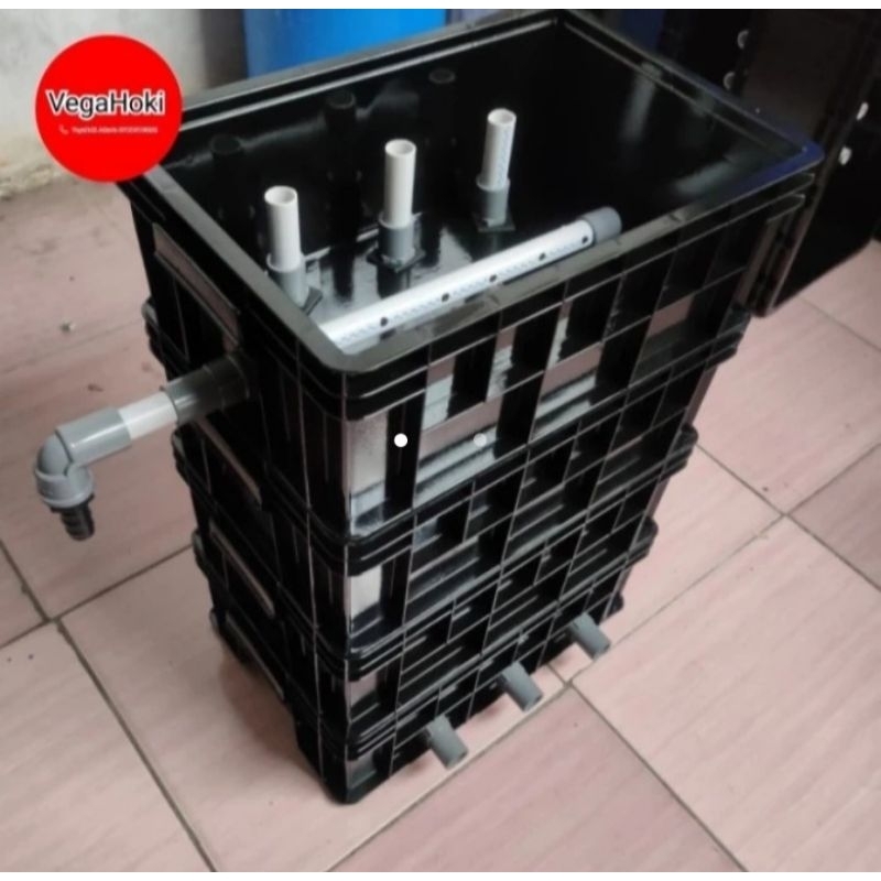 HITAM Trickle KOI POND FILTER MINI FILTER BOX - Black 4 layers | Shopee ...