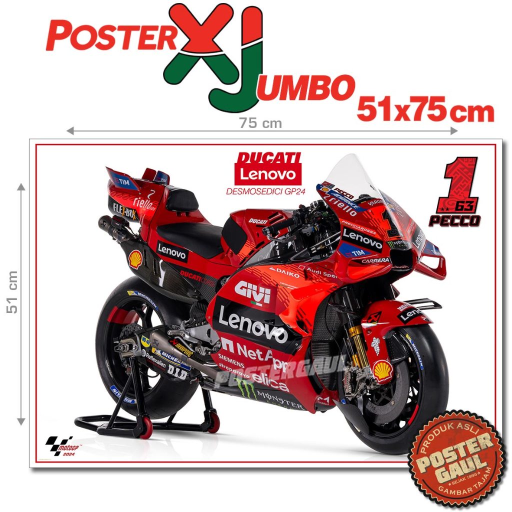 Poster XJumbo MOTOGP 2024: DUCATI LENOVO TEAM - DESMOSEDICI GP24 ...