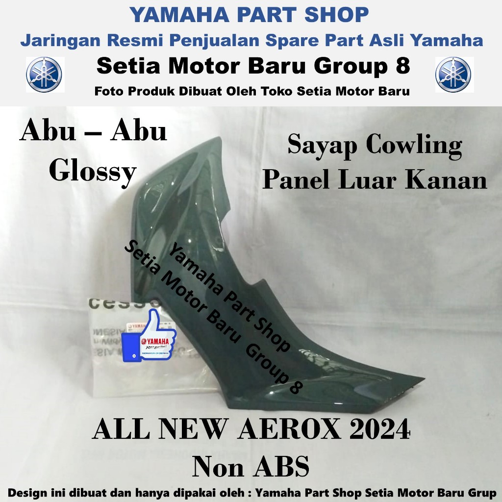 Cover Wing Cowling Panel Outer Front Gray Glossy Right All New Aerox ...