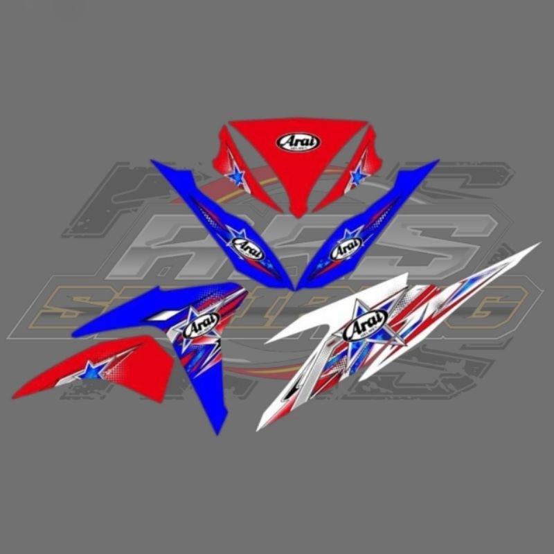 Transparent sticker Striping for Vario 125 old design arai star kzr ...