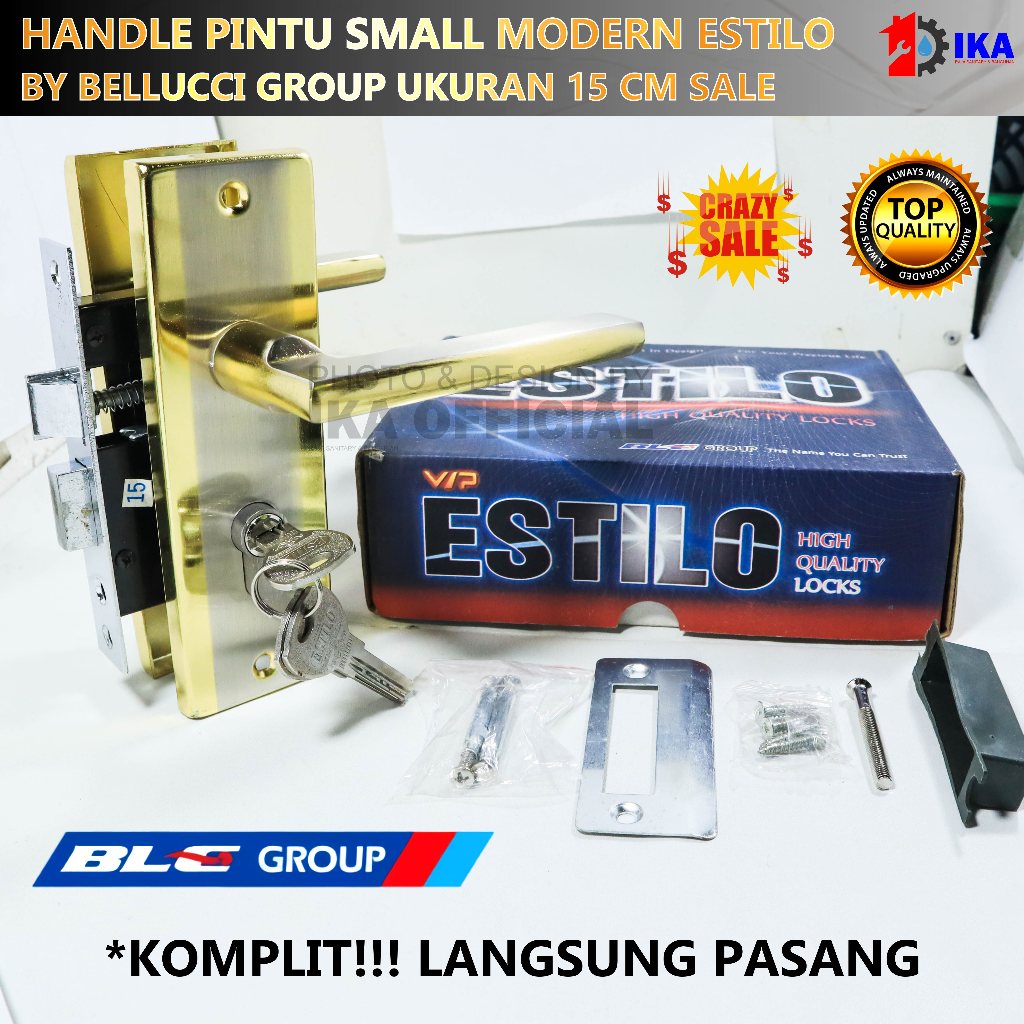 Handle Set Estilo By BLC Bellucci Group Door Lock 15 cm Small GOLD ...