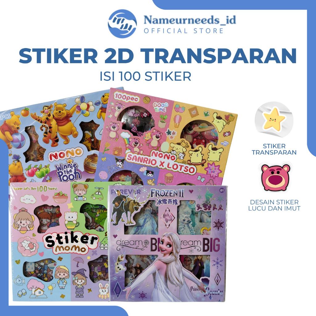 2d Sticker 100 SHEETS CUTE KOREAN CARTOON Momo Sticker WATERPROOF ...