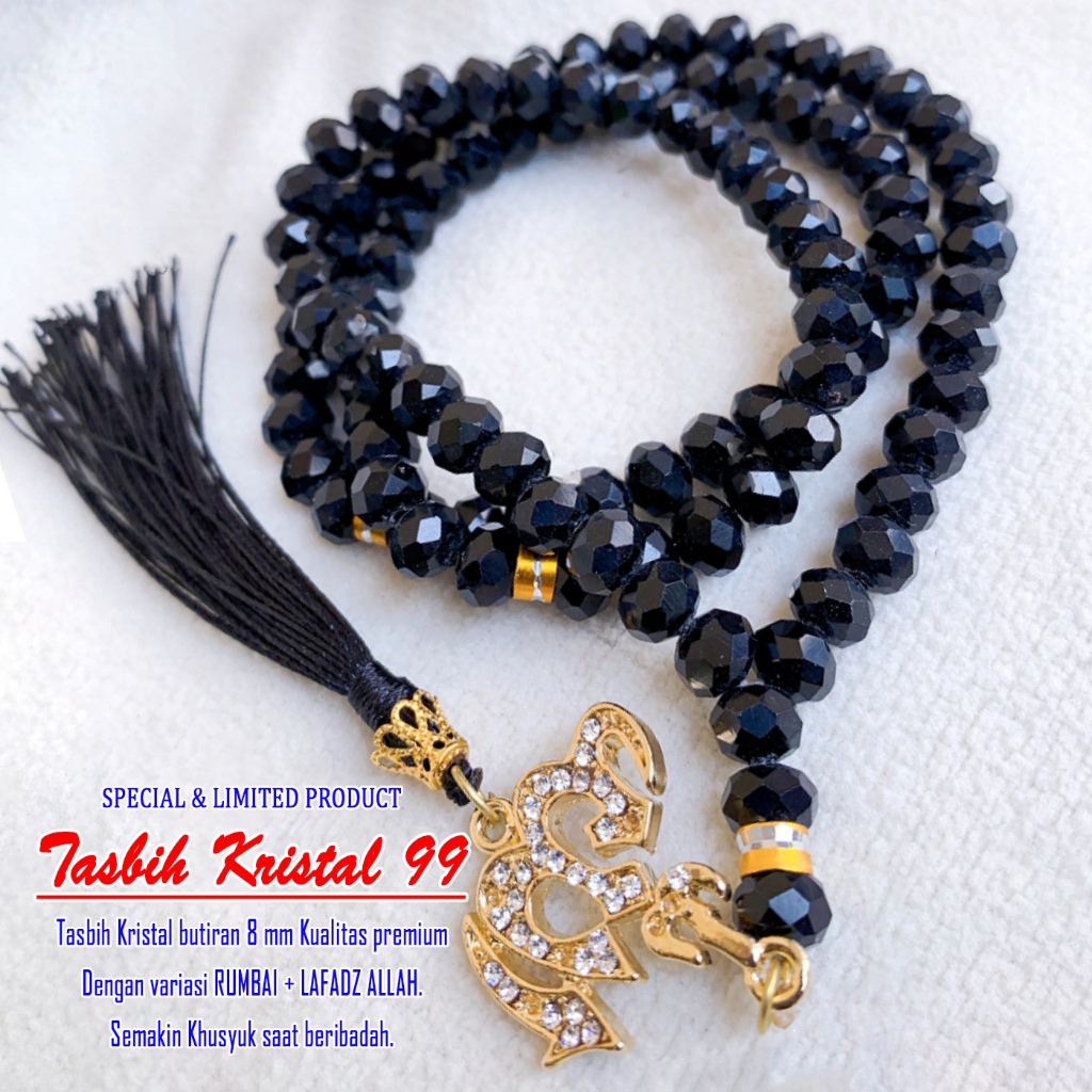(Real Pict) 99 Premium Allah Crystal Tasbih/Beautiful Crystal Tasbih ...