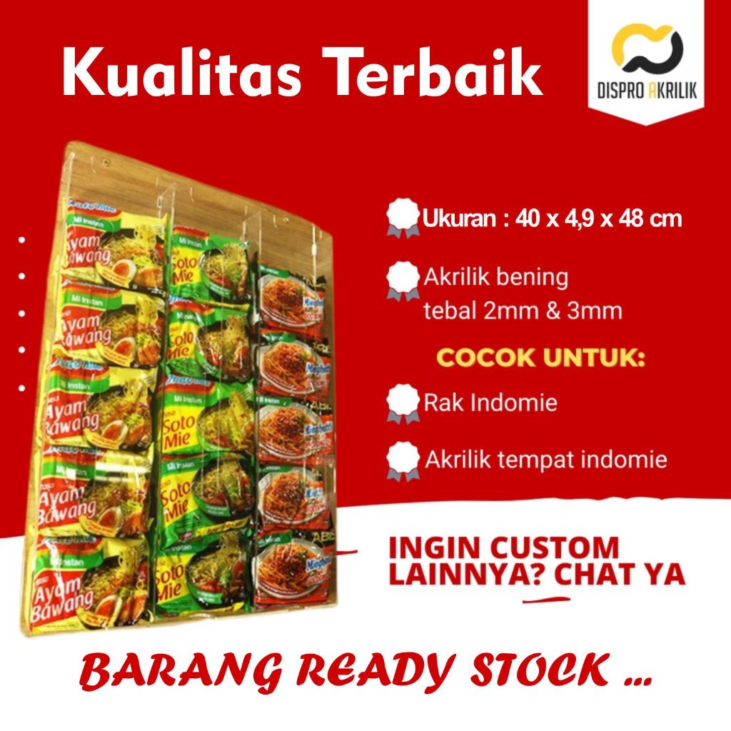 Acrylic Display Shelf Instantmie (3 Wall Slots) | Shopee Malaysia